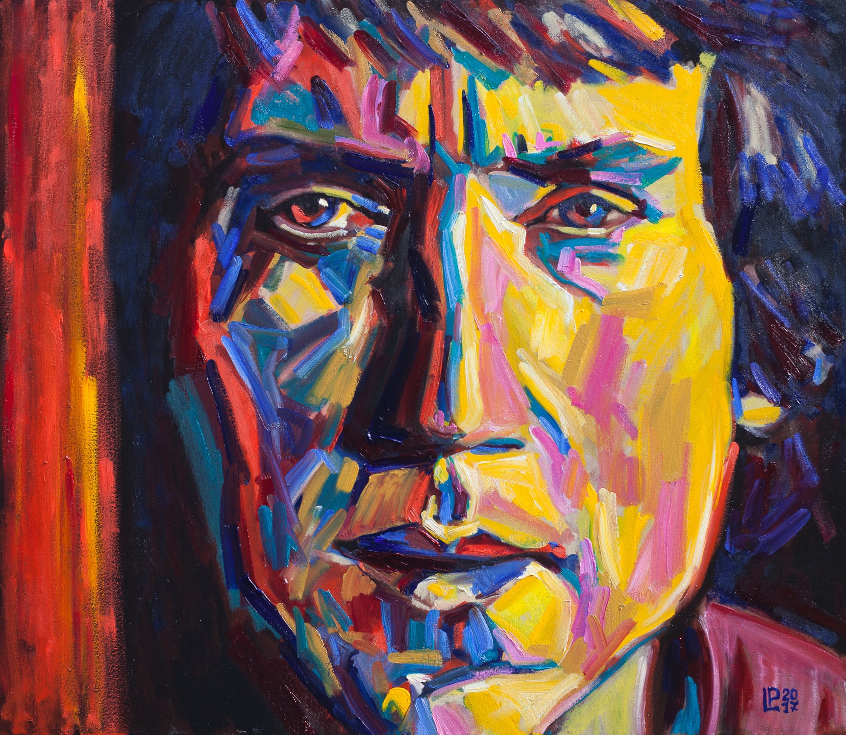 Oil Painting Portrait of a Poet Original Artwork Semi Abstract ...