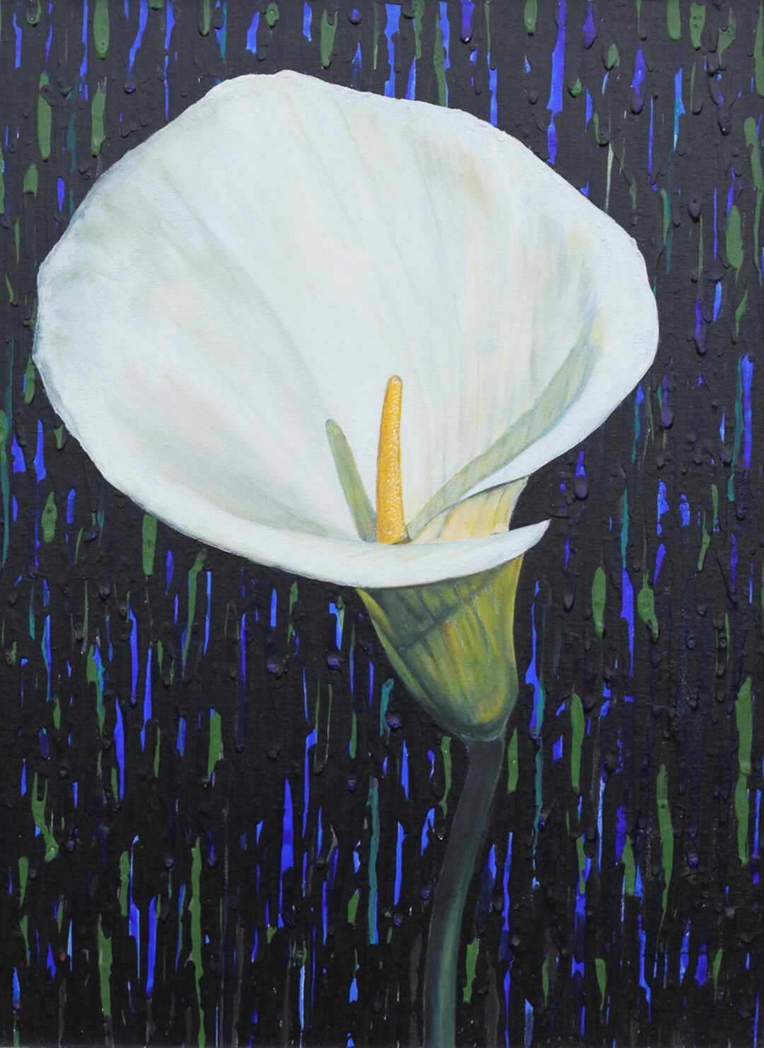Oil Painting Crying Calla Lily Original Artwork Home Decor Living Room ...