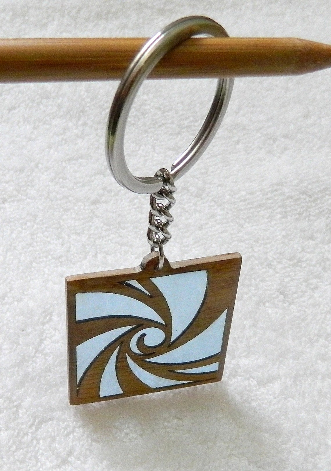 Solid Wood and Translucent Epoxy Resin Keychain - Etsy