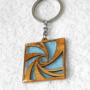 Solid Wood and Translucent Epoxy Resin Keychain - Etsy