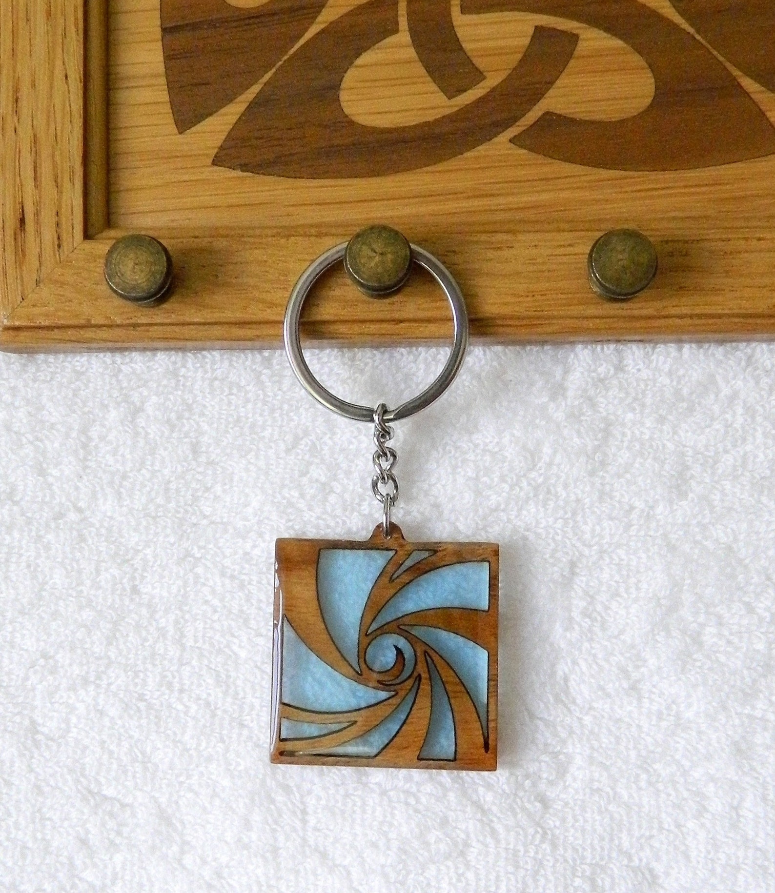 Solid Wood and Translucent Epoxy Resin Keychain - Etsy
