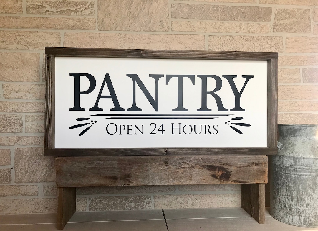 Pantry Sign, Framed Wooden Sign, Kitchen Wall Decor - Etsy