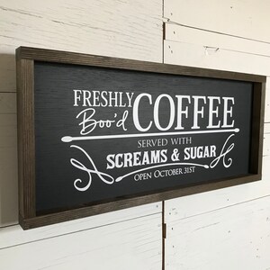 Freshly Boo'd Coffee, Farmhouse Sign, Halloween Decor, Home Decor ...
