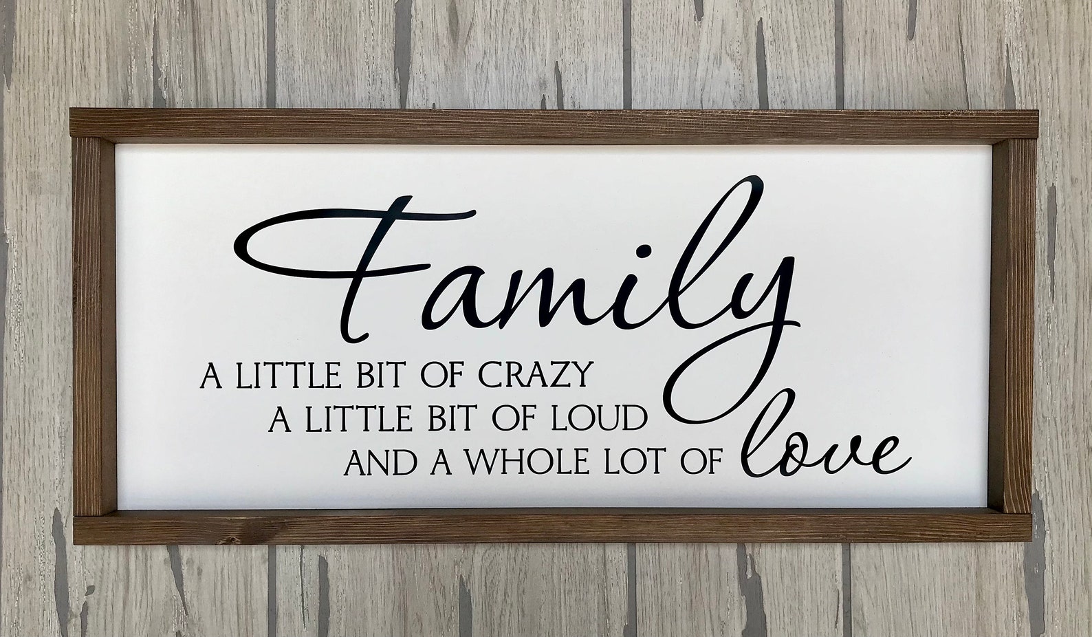 Family Crazy Loud Love Wall Art Modern Farmhouse Sign - Etsy