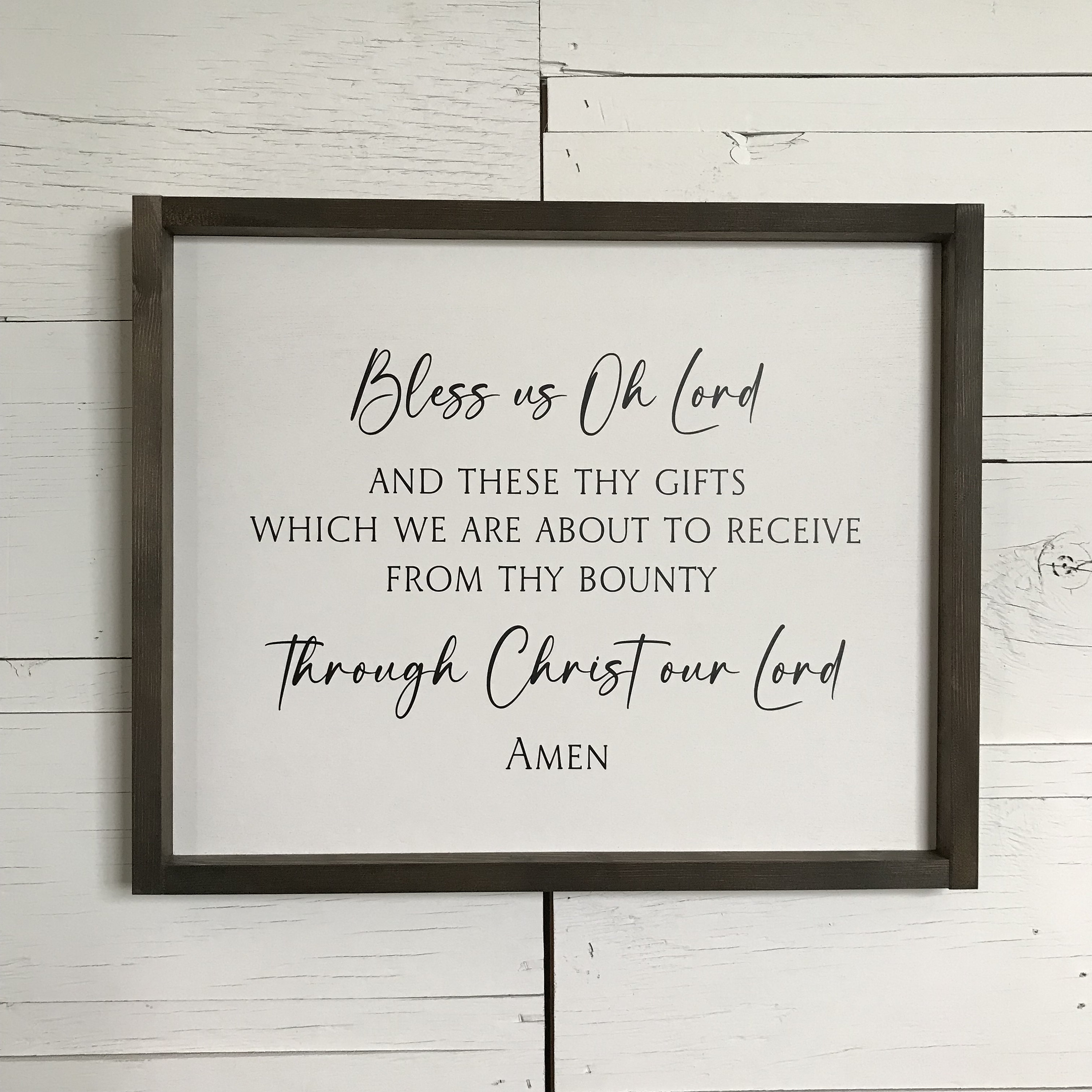 Bless Us Oh Lord Prayer Sign: Framed Farmhouse Kitchen Decor - Etsy