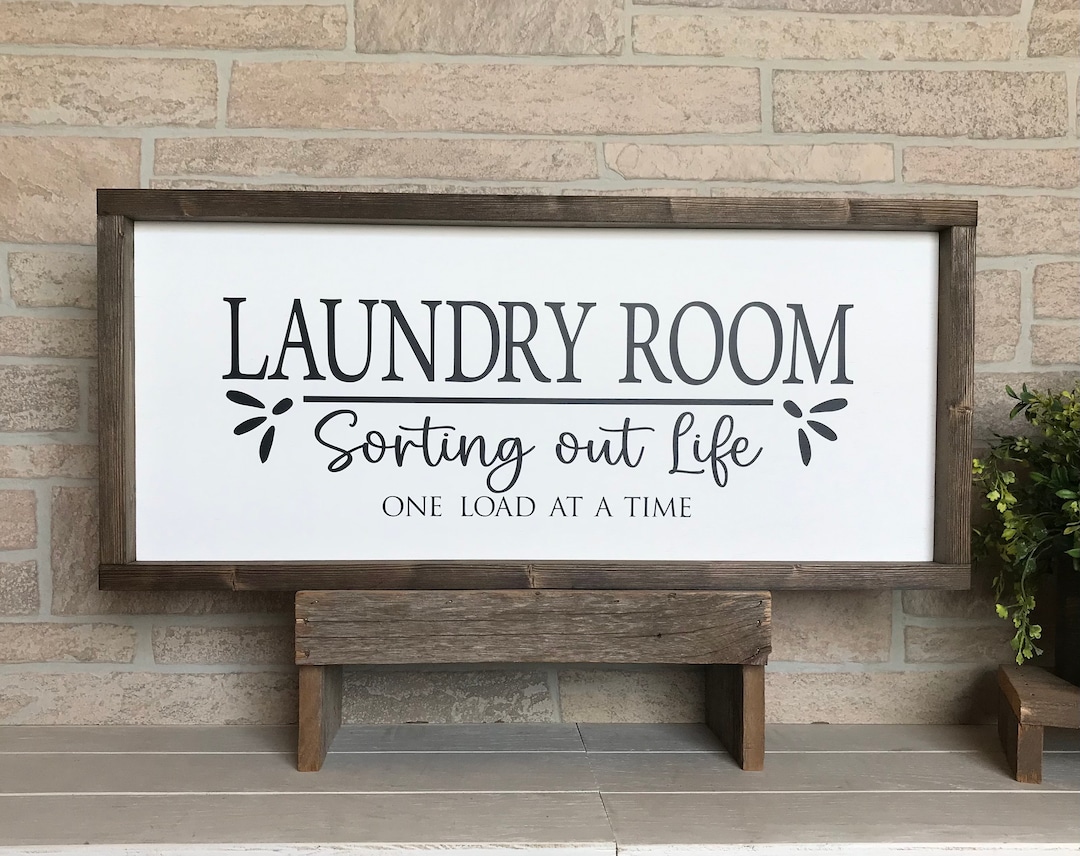 Laundry Room Sorting Out Life One Load at a Time, Farmhouse Sign, Wood ...
