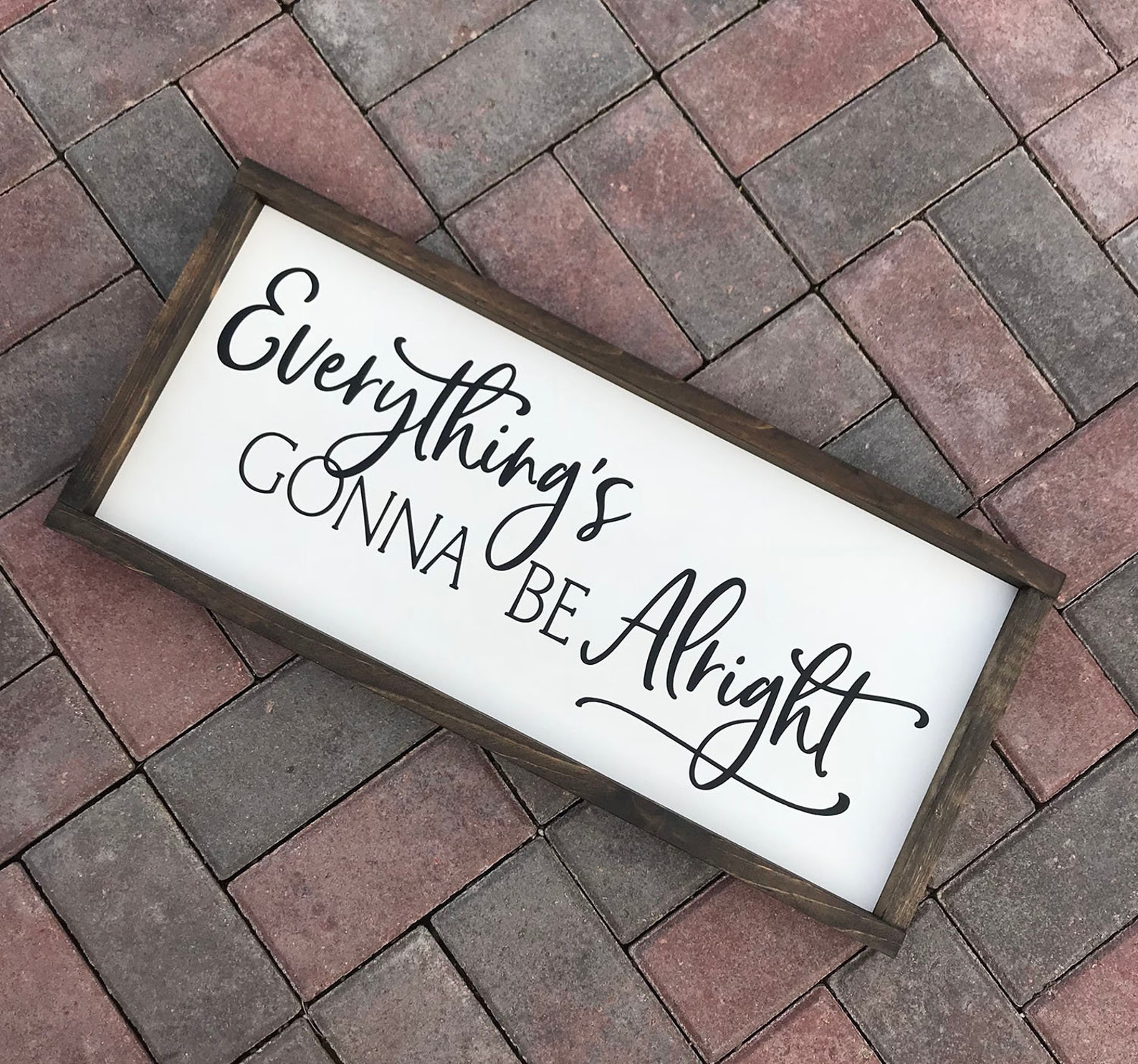 Everything's Gonna Be Alright, Rustic Farmhouse Sign, Family, Country ...