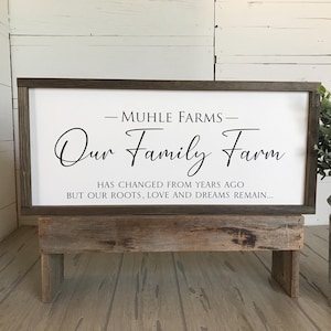 Personalized Our Family Farm Framed Wood Sign - Etsy