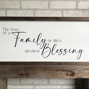 Family Blessing Wooden Sign: Modern Farmhouse Wall Decor - Etsy