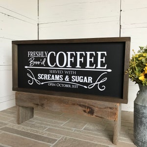 Freshly Boo'd Coffee, Farmhouse Sign, Halloween Decor, Home Decor ...