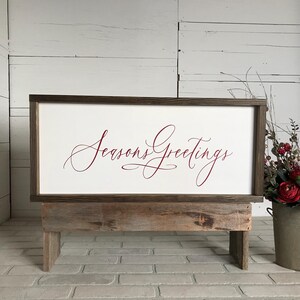 Seasons Greetings, Farmhouse Sign, Wood Signs, Home Decor, Winter ...