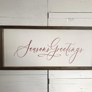 Seasons Greetings, Farmhouse Sign, Wood Signs, Home Decor, Winter ...