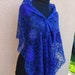 Blue Lace Shawl Lace Cover up Wedding Lace Cover up Evening Shawl Shawl ...