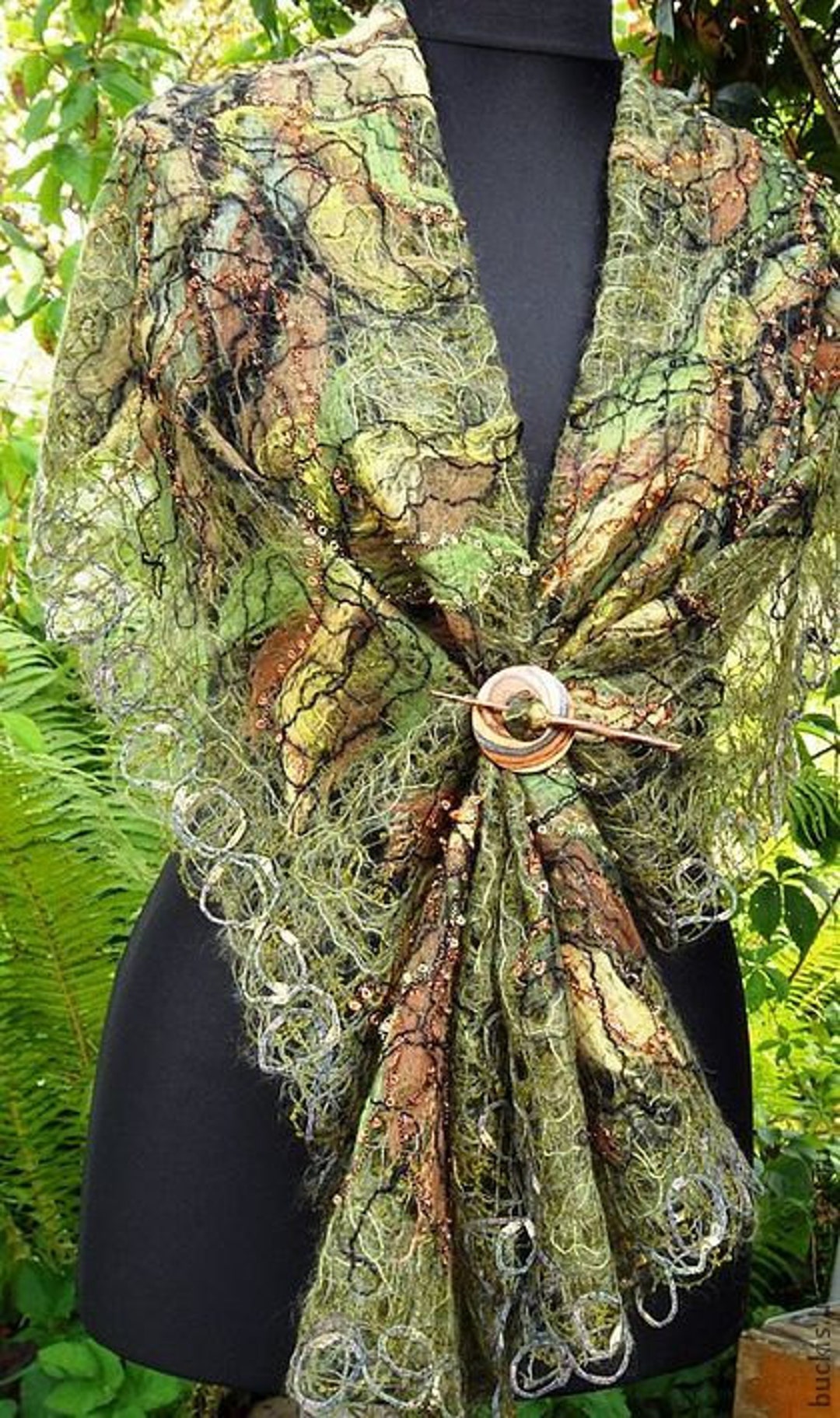 Green Handmade Openwork Shawl for Women - Etsy