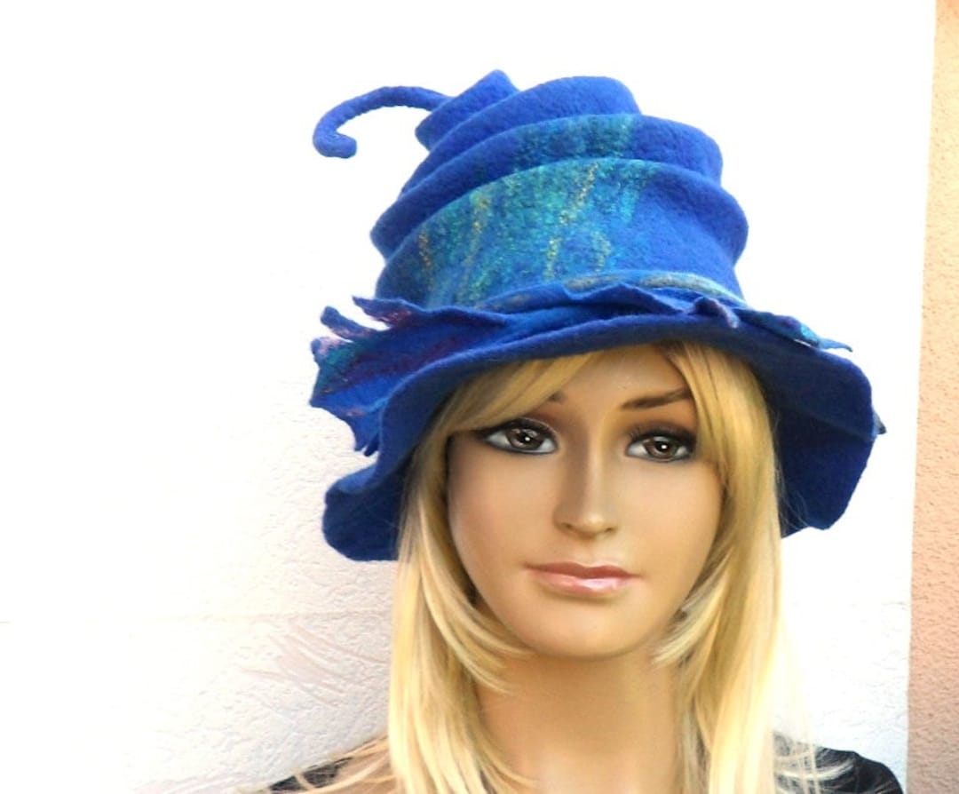 Felted Wizard Hat,witch Hat, Festival Headwear, Halloween Witch Hat Fun ...