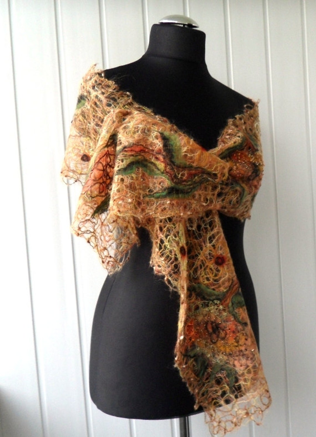 Handmade Shawl Yellow - Orange Openwork Shawl for Women - Etsy