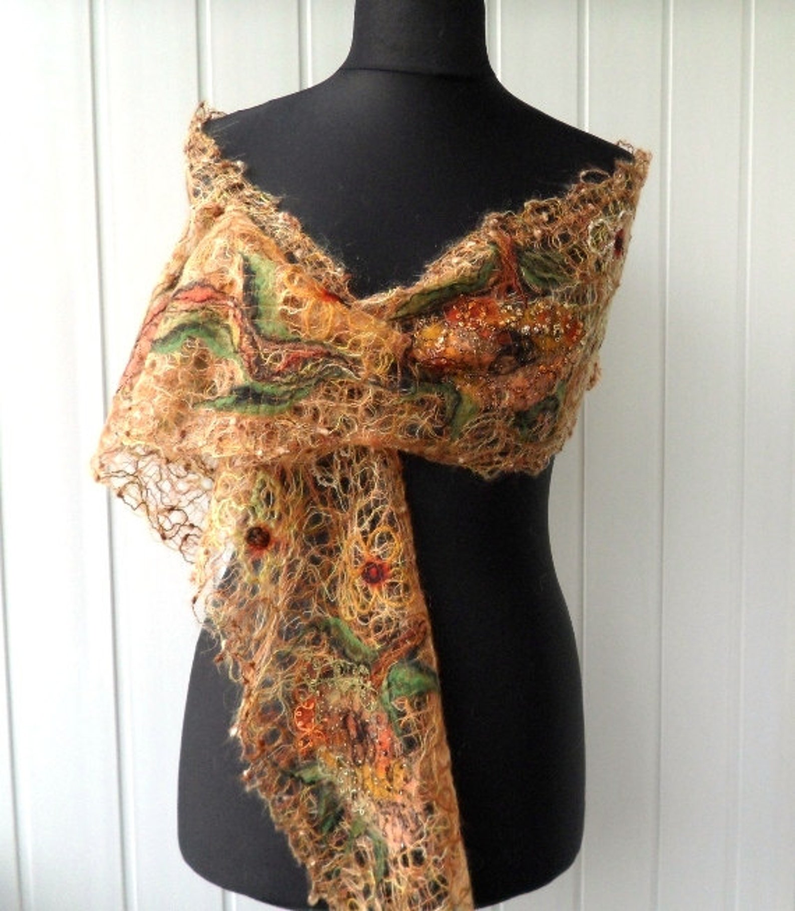 Handmade Shawl Yellow Orange Openwork Shawl for Women - Etsy
