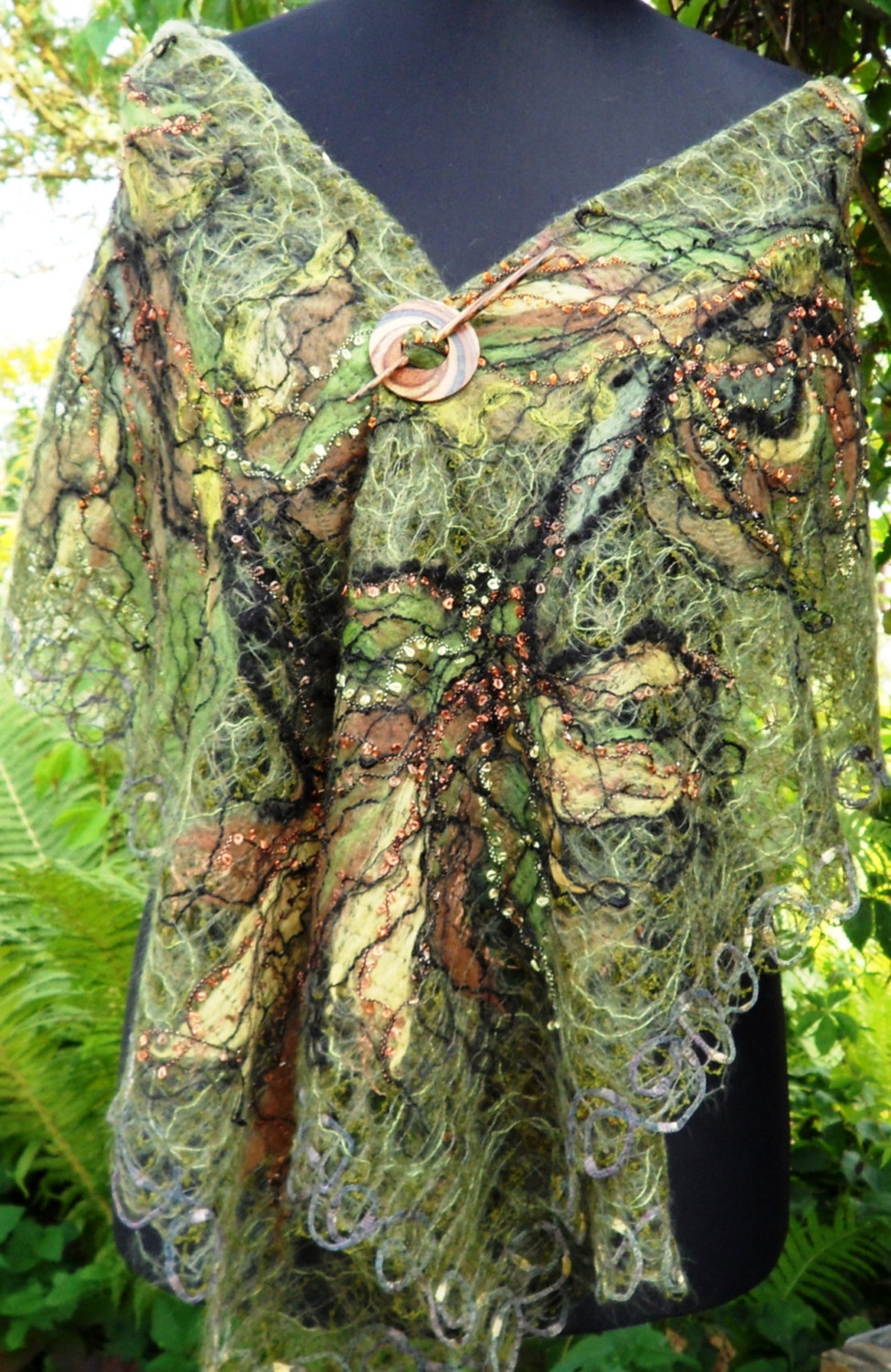 Green Handmade Openwork Shawl for Women - Etsy