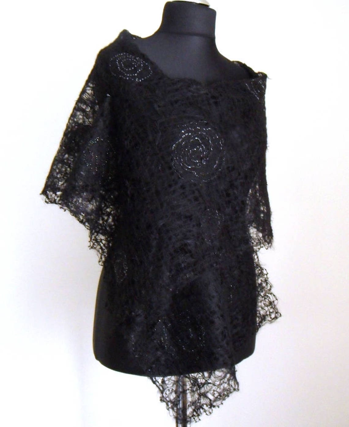 Black Lace Shawl Lace Cover up Wedding Lace Cover up Evening - Etsy
