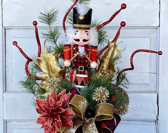 Holiday Nutcracker Centerpiece, Christmas Centerpiece, Christmas Floral ...