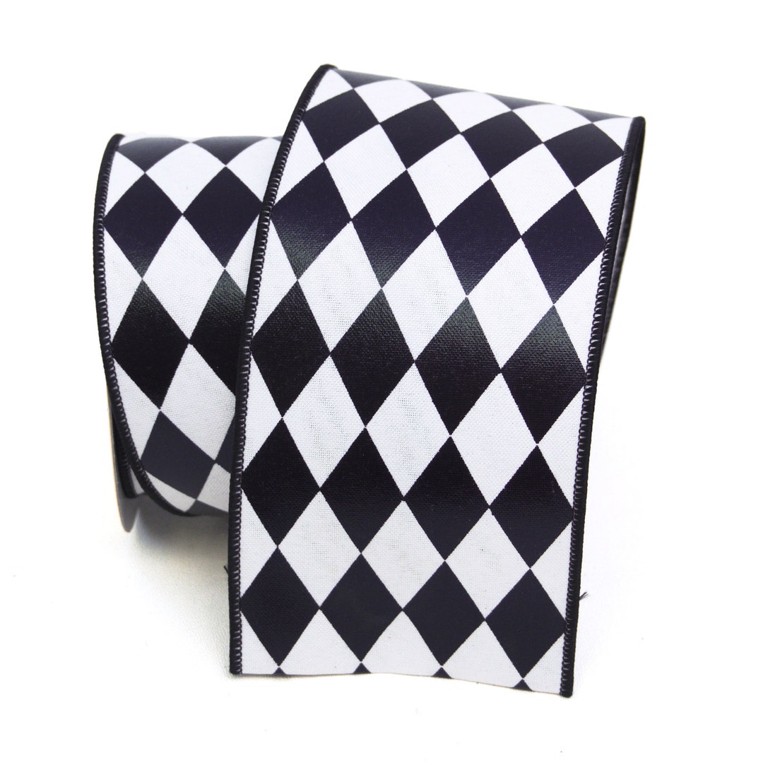 Farrisilk Foil Jester Diamond Ribbon, 10 Yards, 4 Inch Wired Ribbon ...