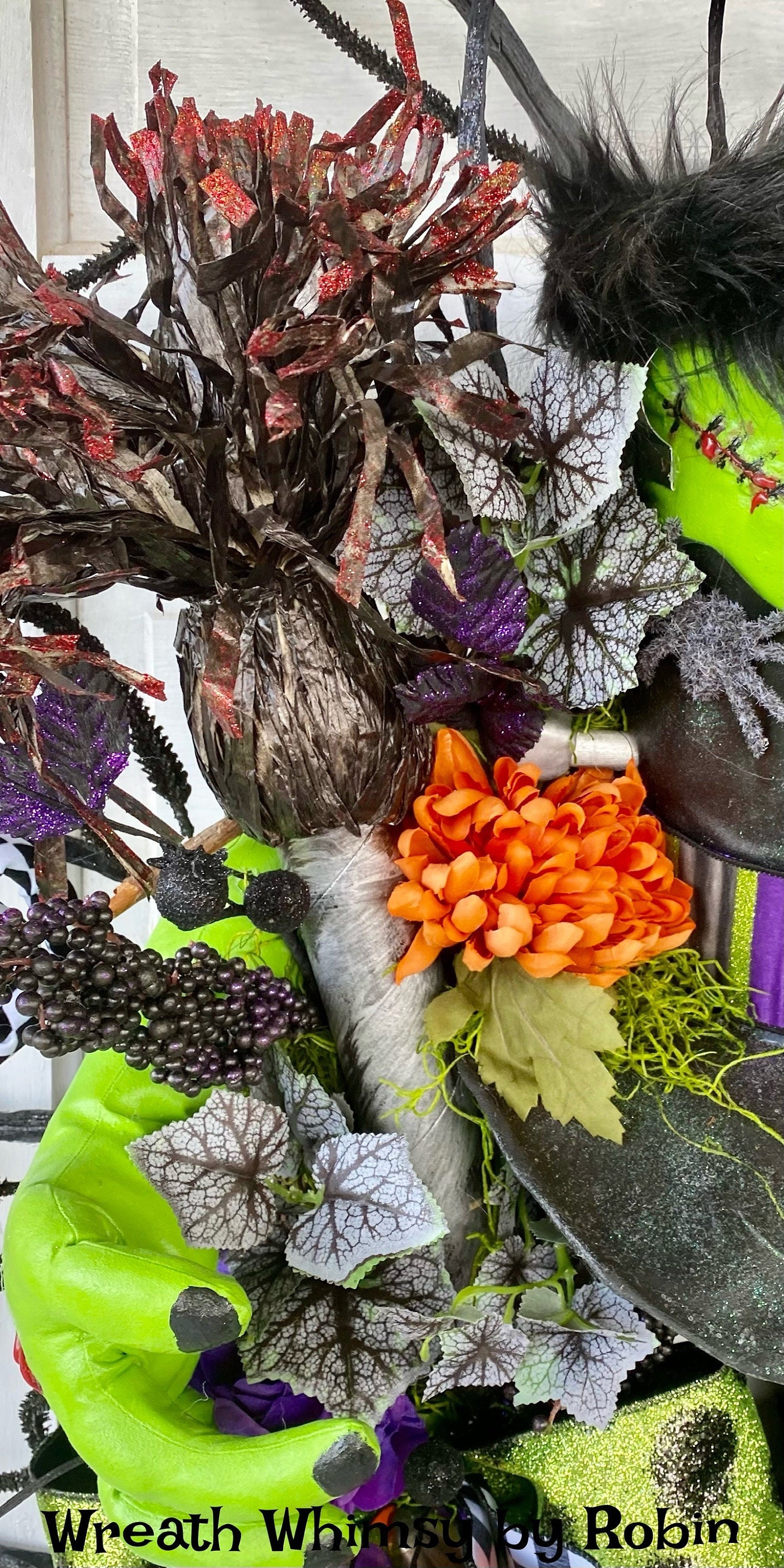 XL Halloween Frankenstein Character Wreath, Frankenstein Decor ...