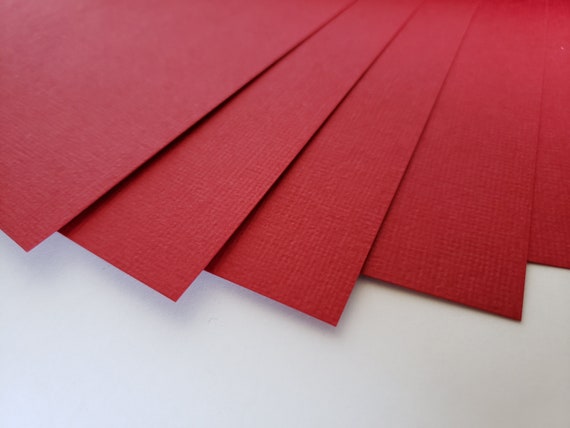 Red Cardstock 80 Textured Cardstock Pack of 25 Sheets - Etsy
