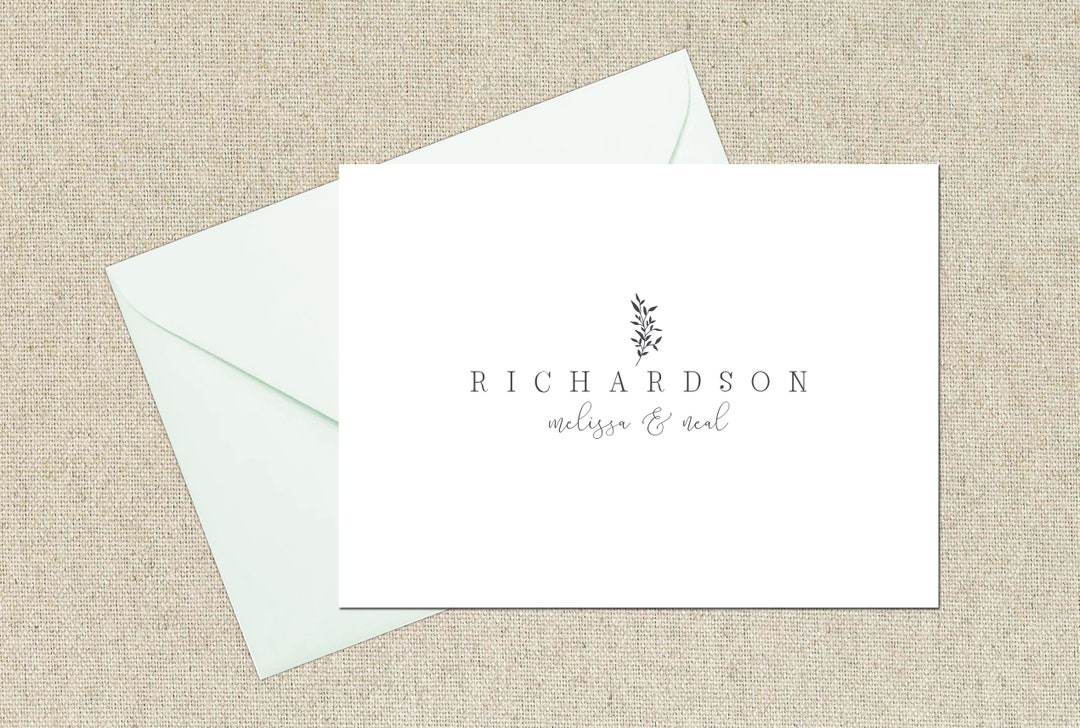 Set of 12 Personalized Folded Note Cards . Note Cards. Personalized ...