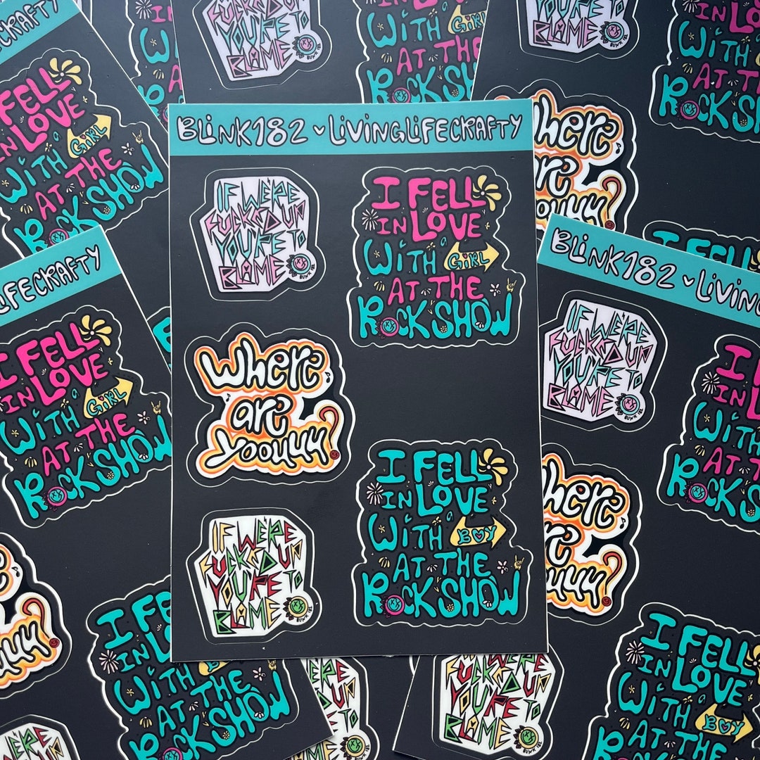 Blink 182 Band Music Sticker Sheet Where Are You, Rock Show - Etsy