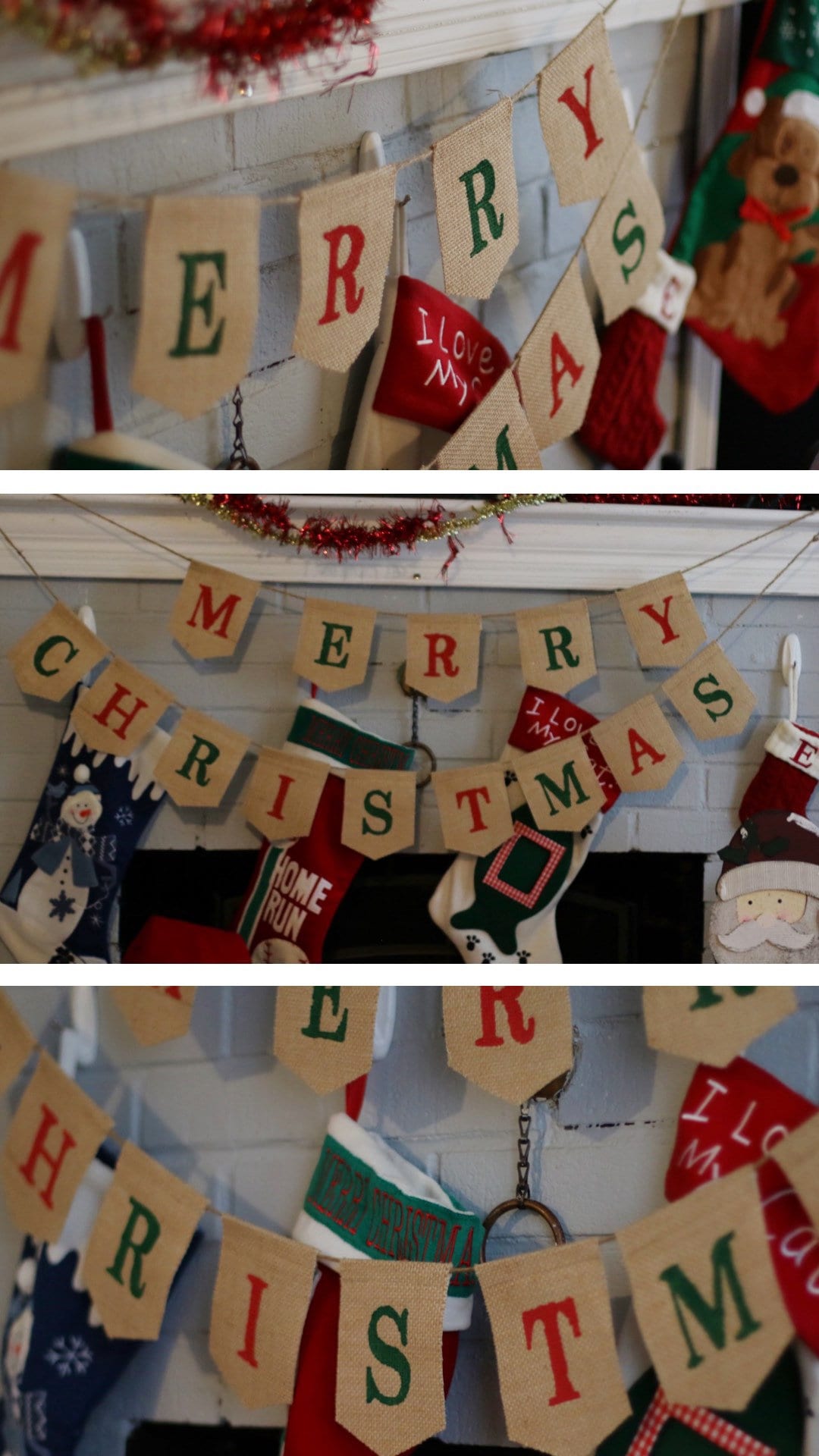 Merry Christmas Bunting Christmas Banner, Merry Banner, Christmas ...