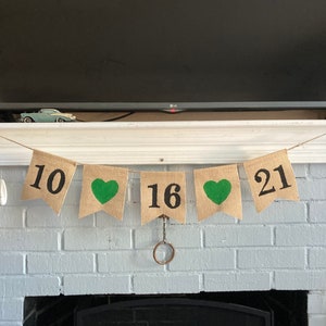 Date Sign, Burlap Banner, Wedding Date Elopement Sign, Engagement ...