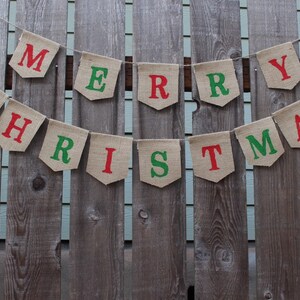Merry Christmas Bunting Christmas Banner, Merry Banner, Christmas ...
