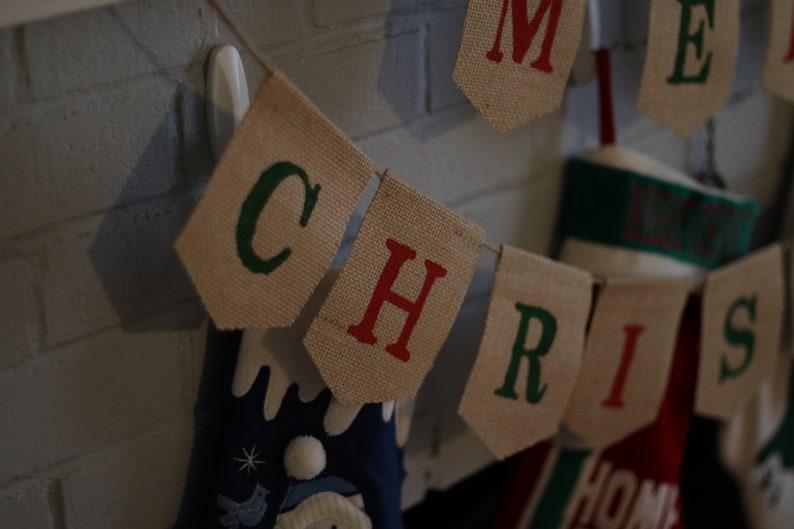 Merry Christmas Bunting Christmas Banner Merry Banner | Etsy