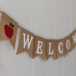 Back to School, Welcome Banner, Burlap Banner, Teacher, Classroom ...