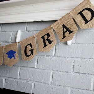 Graduation Banner, Congrats Grad, Rustic Burlap, Party Decor ...