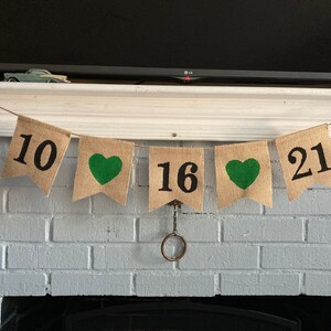 Date Sign, Burlap Banner, Wedding Date Elopement Sign, Engagement ...