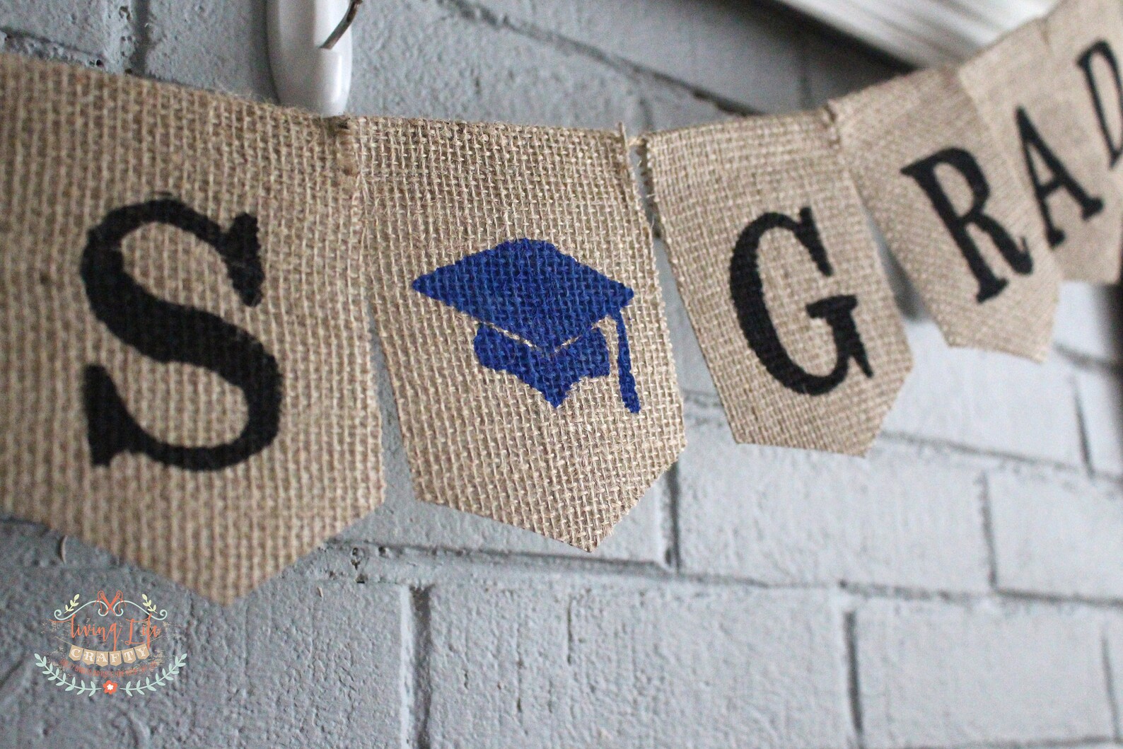 Graduation Banner Congrats Grad Rustic Burlap Party Decor - Etsy