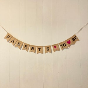Parents to Be, Party Decorations, Burlap Banner, Baby Shower, Backdrop ...