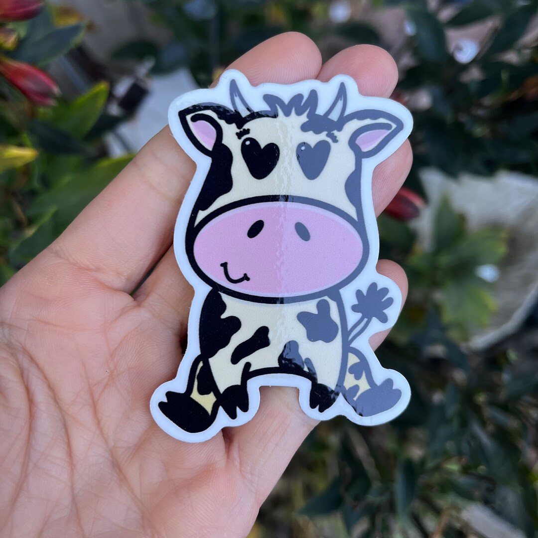 Cow Sticker, Waterproof and UV Proof, Cutesy Sticker, Animal Lover - Etsy