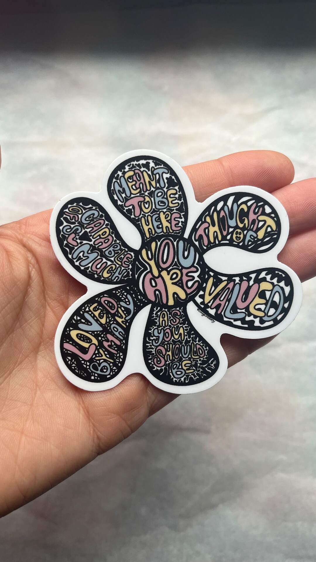 Spread Love Flower Sticker: Self Affirmations, Uplifting Sticker - Etsy