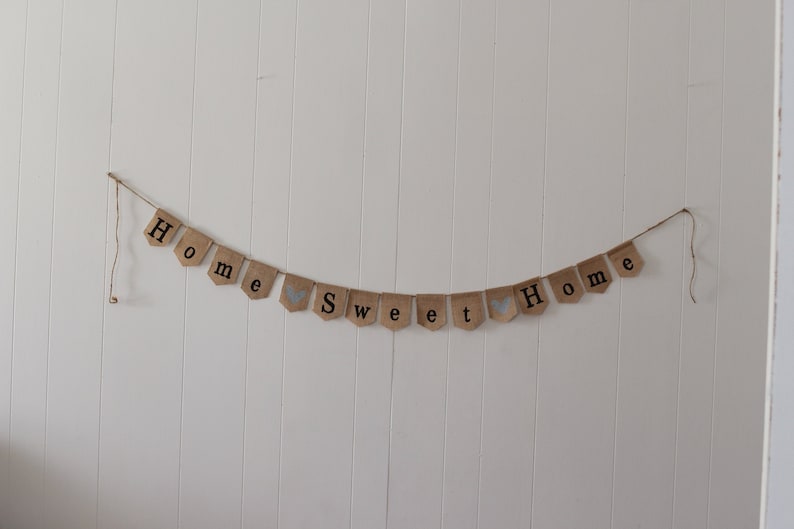 Home Sweet Home Burlap Banner: Housewarming Decor - Etsy