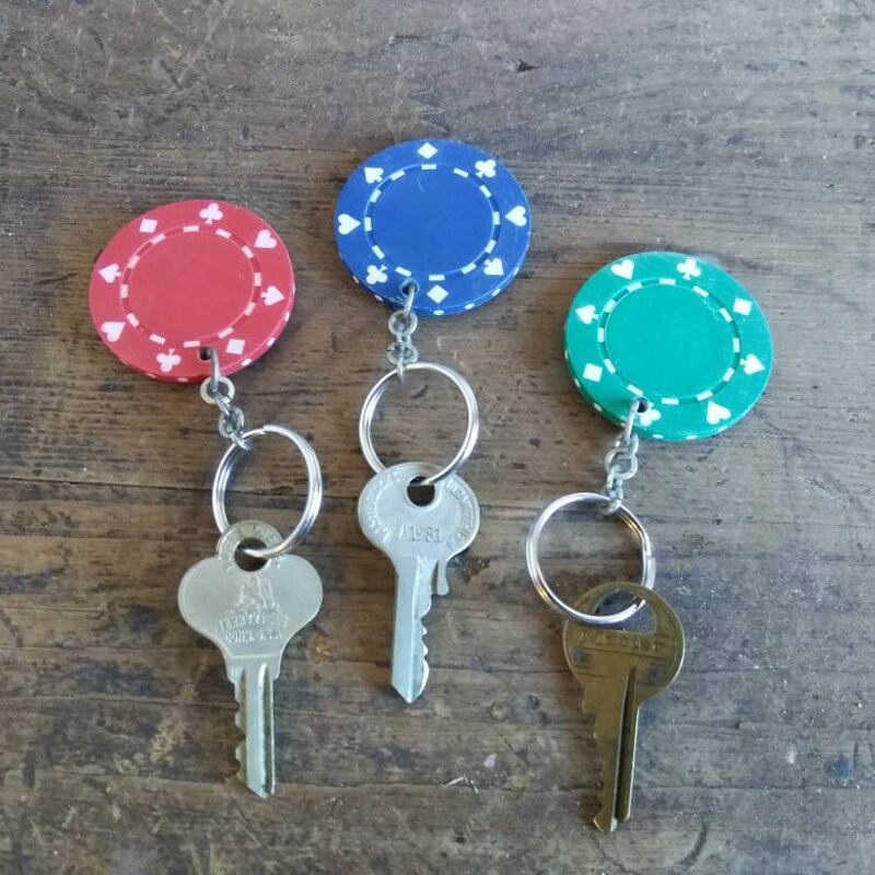 Poker Chip Keychain - Etsy