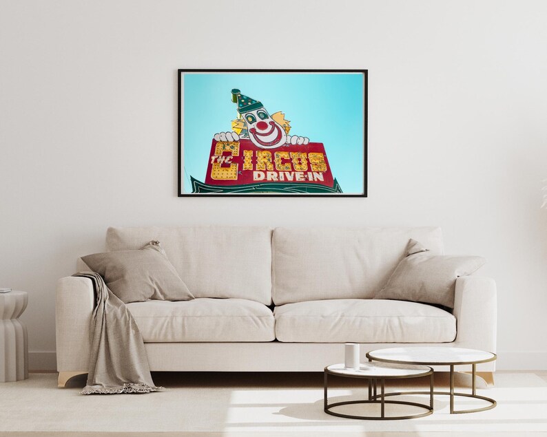 Circus Drive-in Retro Restaurant Sign, Wall New Jersey, Kids Bedroom ...