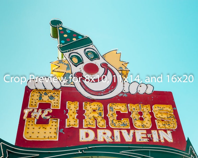 Circus Drive-in Retro Restaurant Sign, Wall New Jersey, Kids Bedroom ...