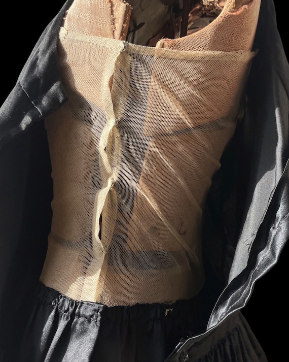 Antique 1920s Gown Robe De Style Silk Satin Lace Dres… - Gem