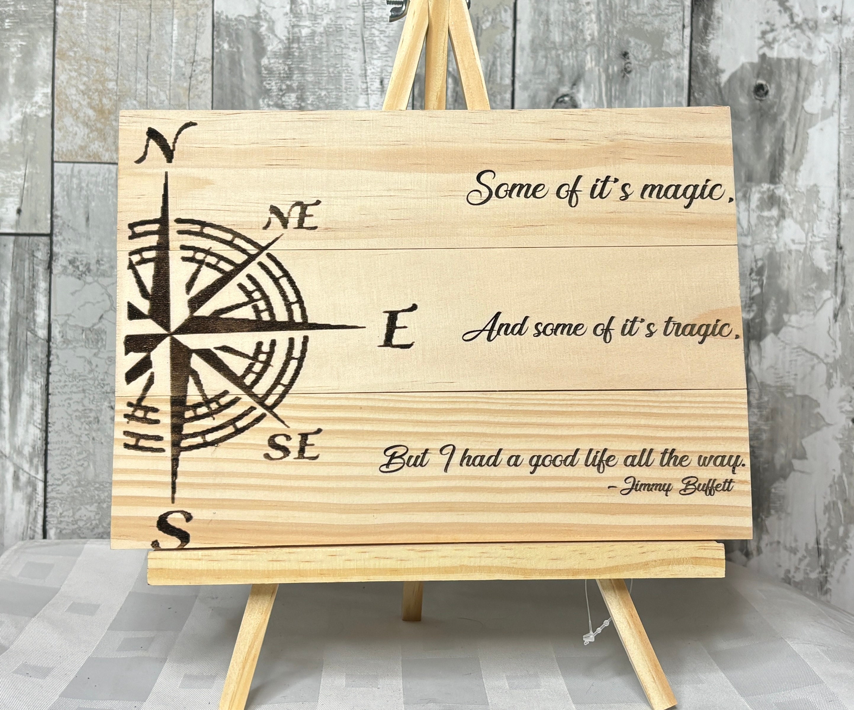 Jimmy Buffett Nautical Pine Board: Laser Engraved Parrot Head Decor - Etsy