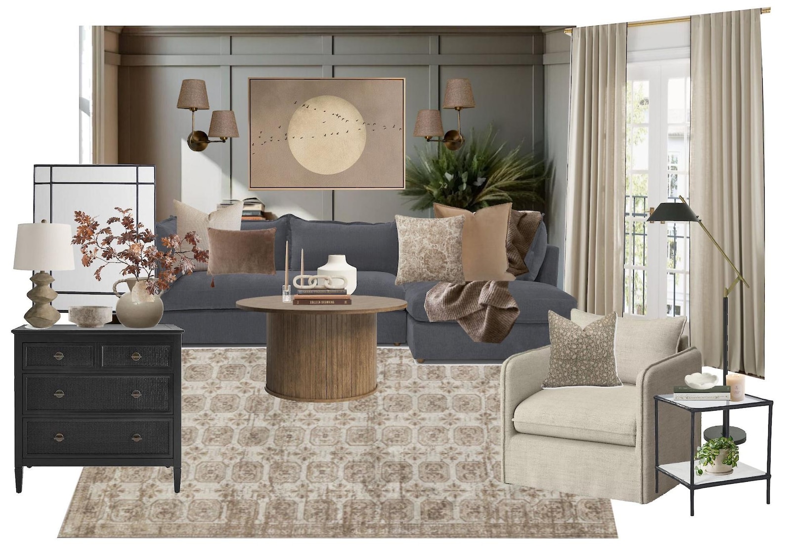 PRE-MADE Classic Timeless Living Room With Shoppable Links, Instant ...