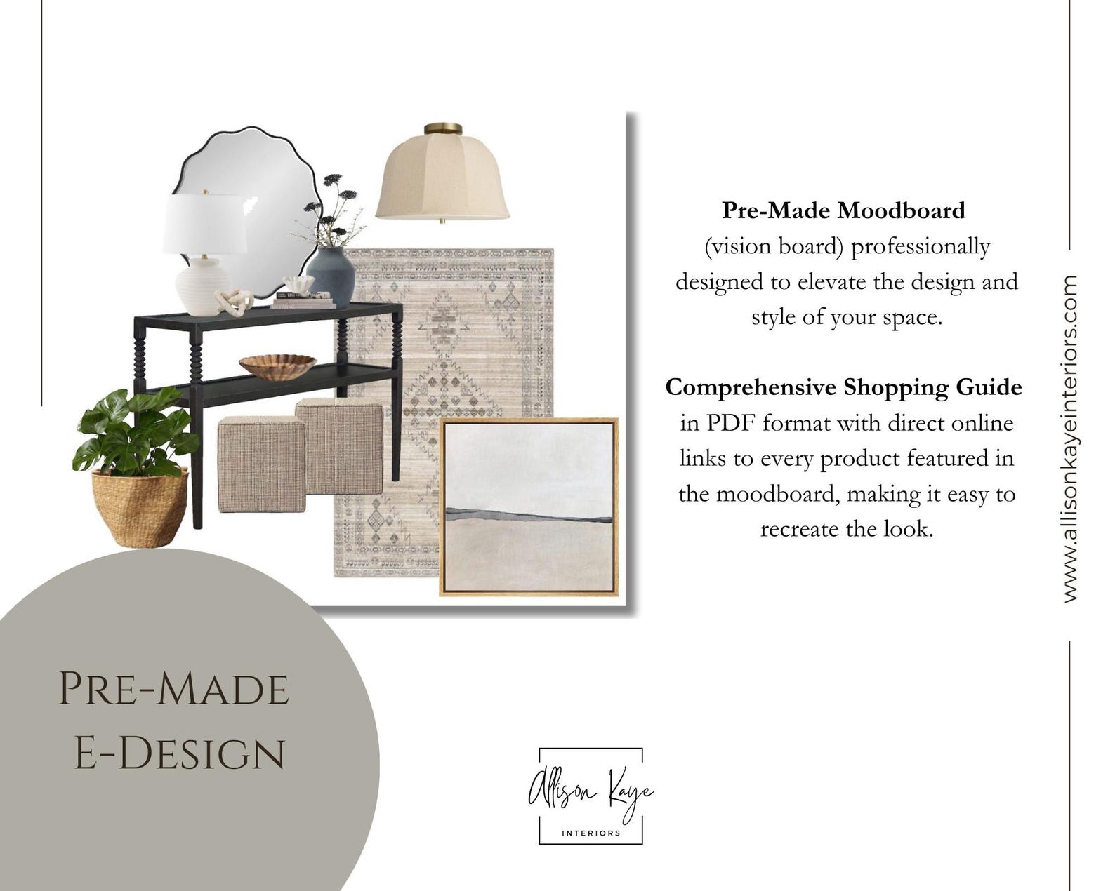 PRE-MADE Modern Rustic Style Bedroom Design With Shoppable Links ...