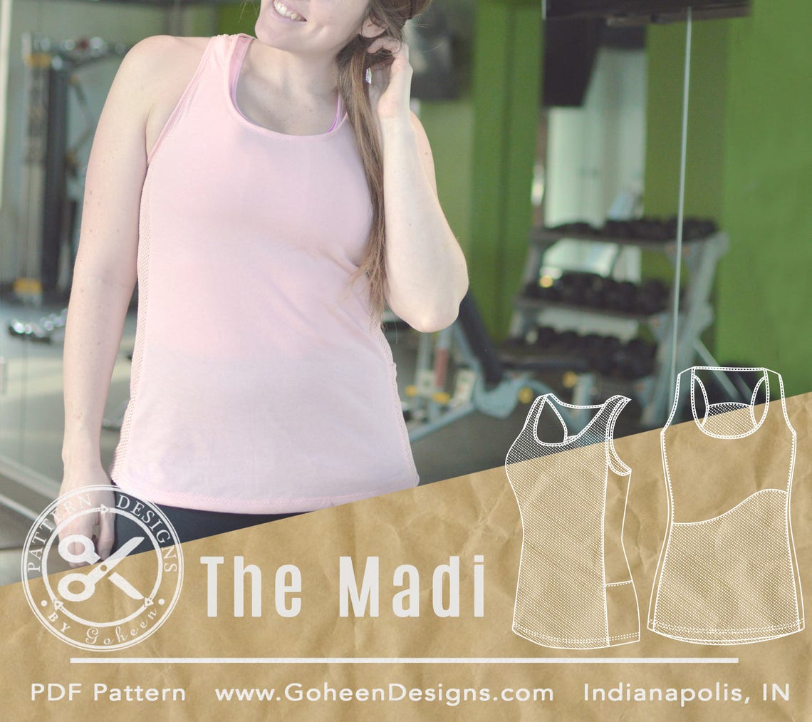 Workout Top Sewing Pattern for Women // the Madi // Running - Etsy