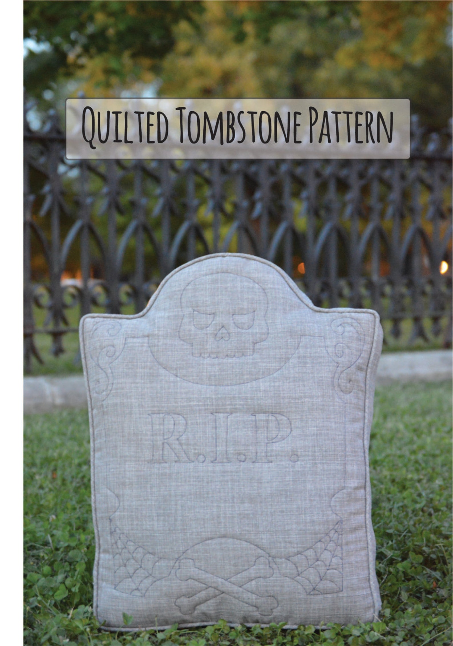 Tombstone Pillow PDF Sewing Pattern: RIP Quilted Gravestone - Etsy